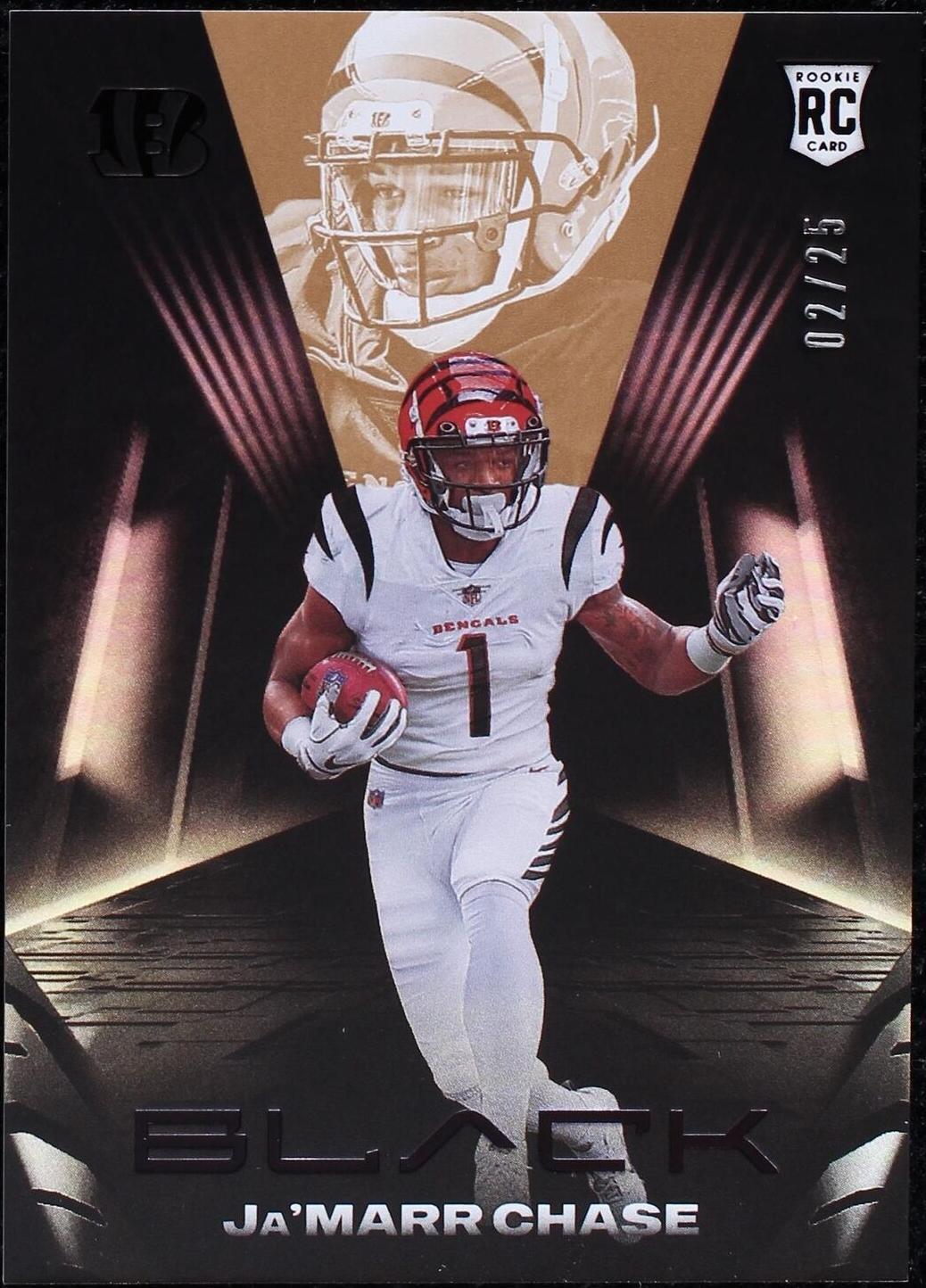 2021 Panini Black - Rookies Ja'Marr Chase #112 Copper /25 (RC) for sale ...