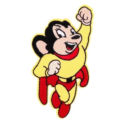 Mighty Mouse Flying Cartoon Character 3.5 Inch Tall Embroidered Iron on ...