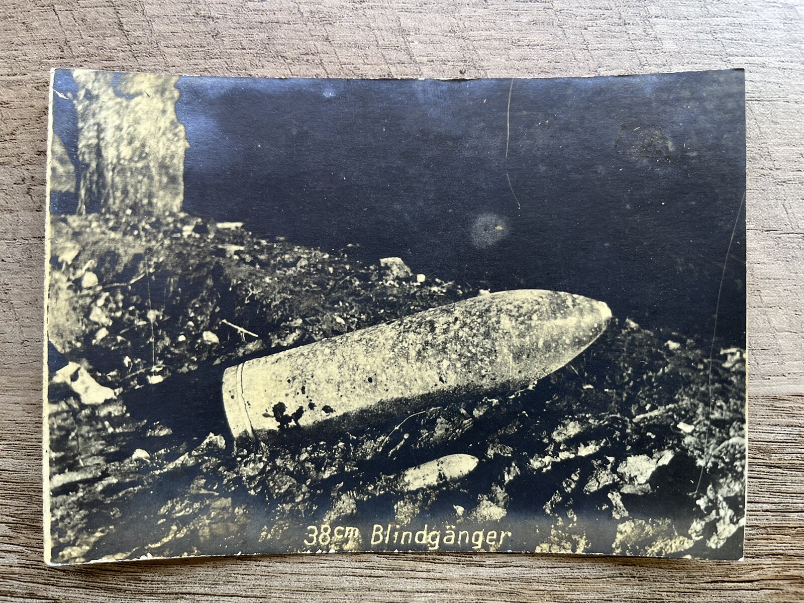 WWI WW1 - 38cm Unexploded Dud Artillery Shell - Antique Real Photo ...