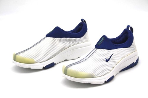 NIKE SLIP ON SHOE AIR CHANJO 2 302320-141 WHITE/ROYAL BLUE-METALLIC ...