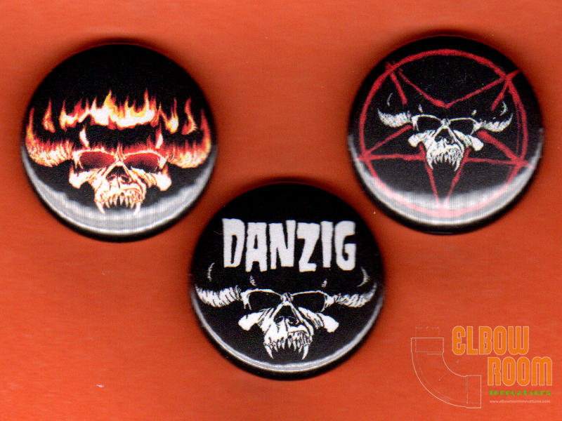 Set of three 1" Danzig pins buttons metal horror punk | eBay