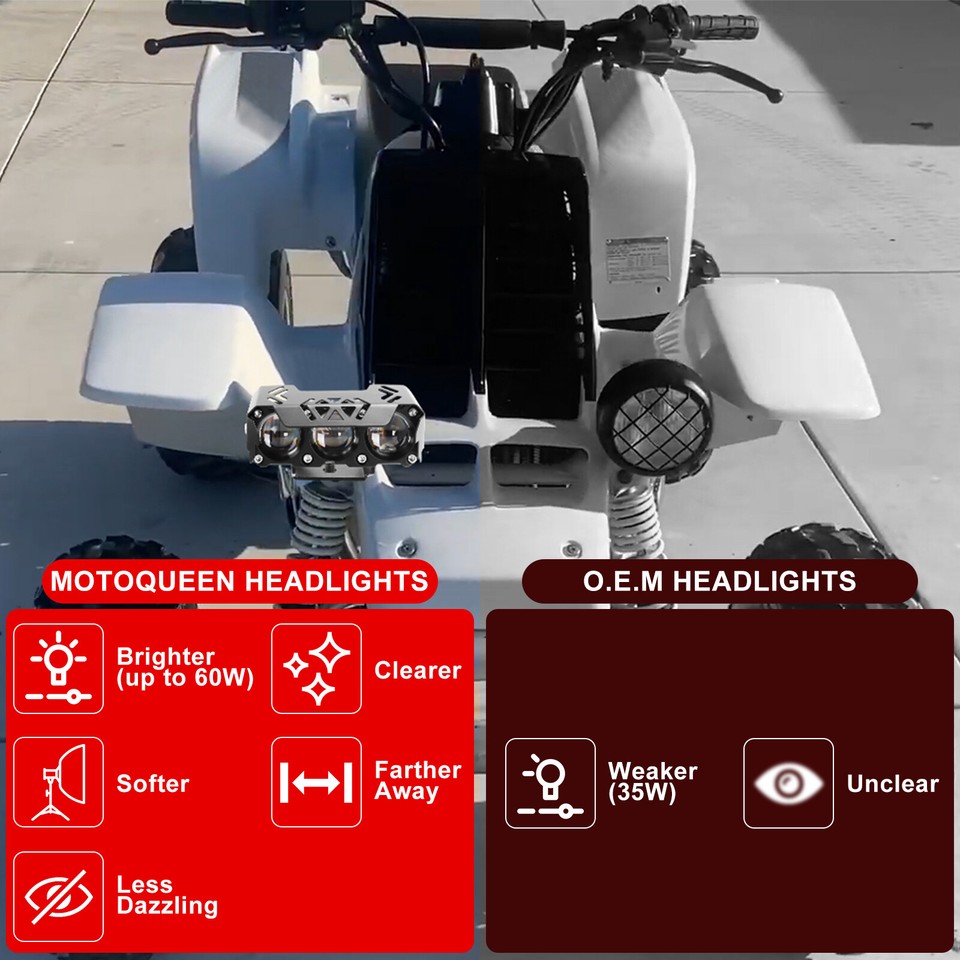 For Yamaha Banshee 350 Pair Led Headlight Light Bulbs Kit YFZ350 2002 ...