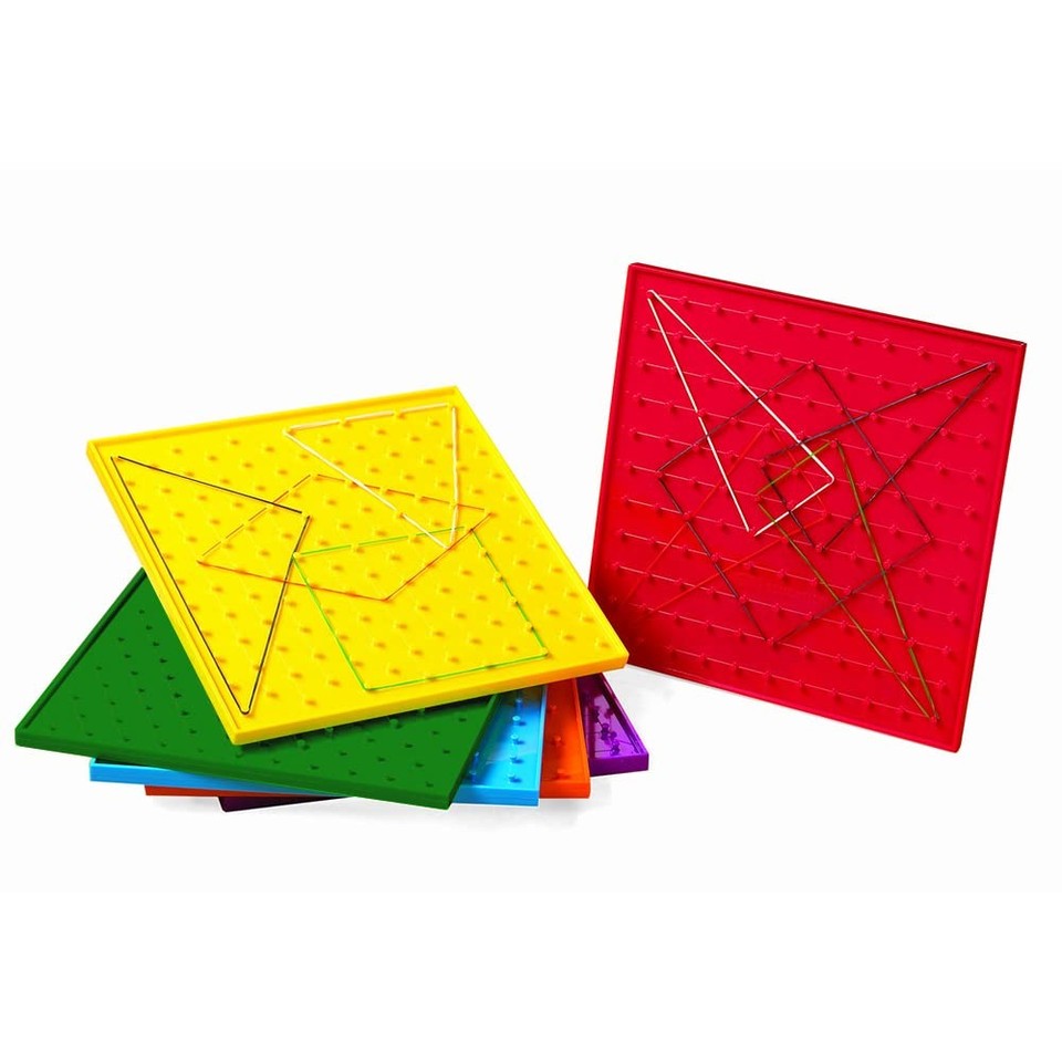 Edxeducation Double-Sided Geoboard Set 6 Boards And 120 Rubber Bands ...