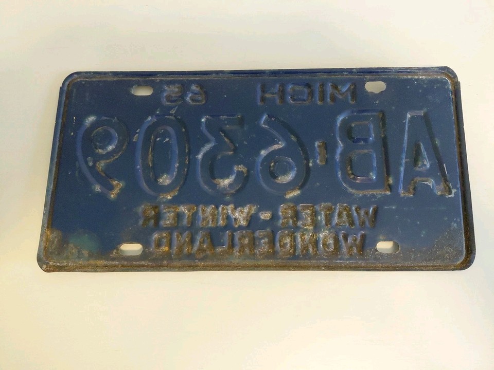 Vintage 1965 Michigan License Plate AB-6309 Man Cave Decor Collector | eBay