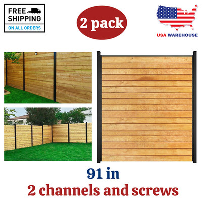 91 in Aluminum Fence Channels, for 8ft. High fence, 2 per pack ...