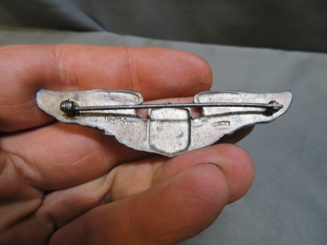 WWII US ARMY AIR FORCE PILOT WINGS-LUXENBERG NEW YORK STERLING SILVER ...
