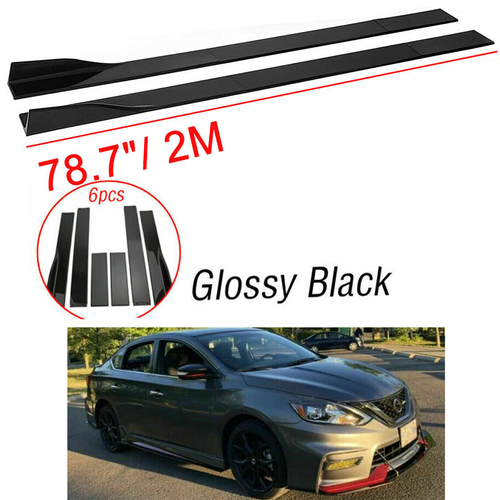 78.7'' Glossy Black For Nissan Sentra Nismo Side Skirt Extensions ...