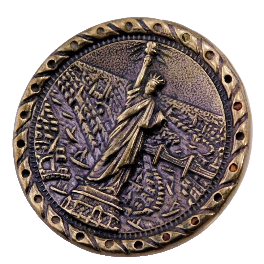 Antique Stamped Brass STATUE of LIBERTY BUTTON NICE 1&1/16 Medium | eBay