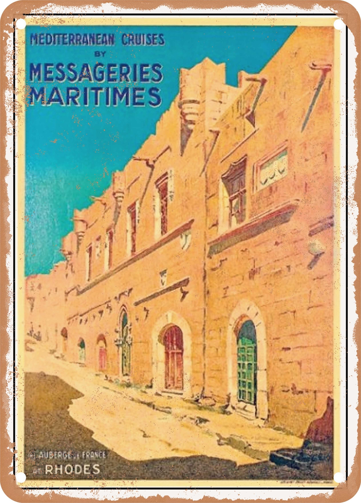 METAL SIGN - 1935 Mediterranean Cruises by Messageries Maritimes ...