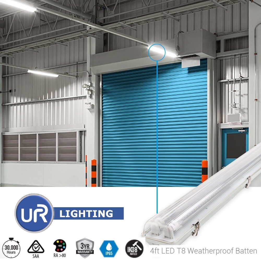 LED T8 Strip Weatherproof Light fixture fitting 120cm 1.2m 4ft Battens ...