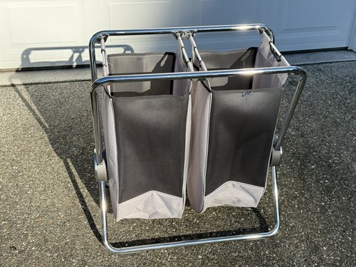 Simplehuman X-frame double laundry hamper chrome | eBay