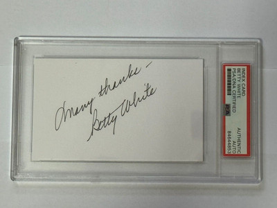 Betty White Signed Autographed 5x3 Index Card PSA Certified The Golden ...
