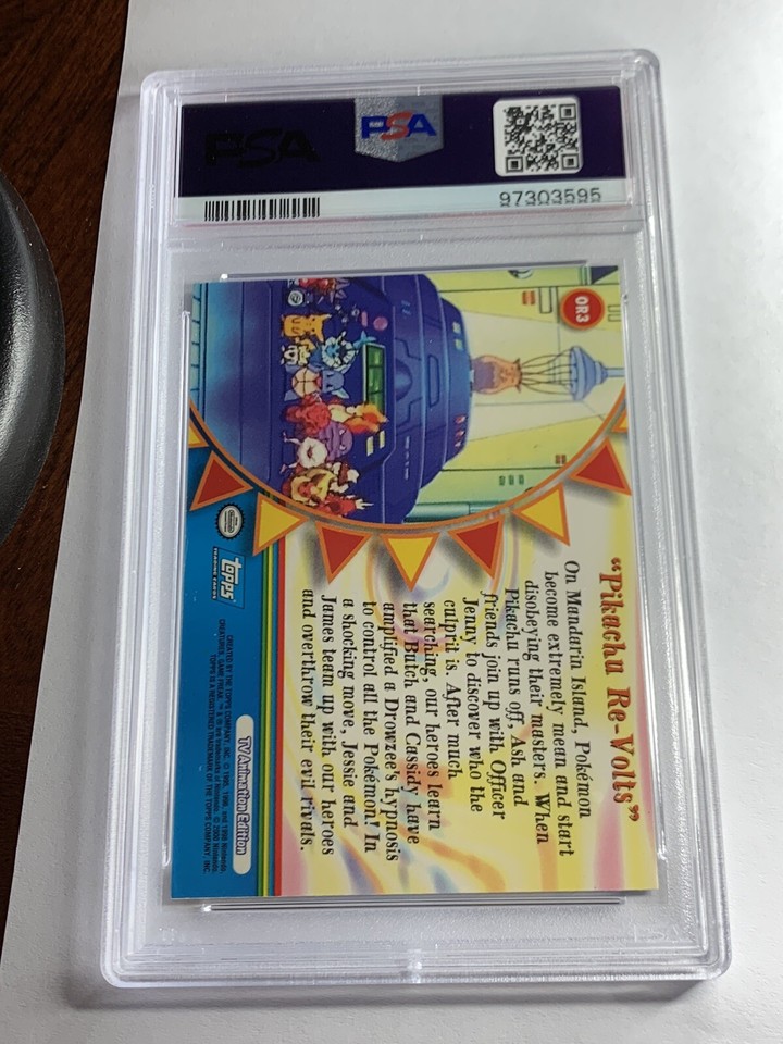 2000 Topps Pokemon TV #OR3 Pikachu Re-Volts Foil Animation Series 3 PSA ...