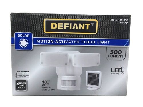 Defiant 180° Motion Sensor Solar Powered 2-Head LED Security Flood ...