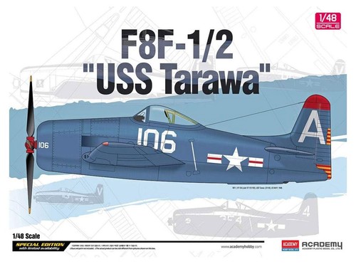 Academy 1/48 U.S. Navy F8F-1/2 Bearcat U.S.S. Tarawa Plastic Model ...