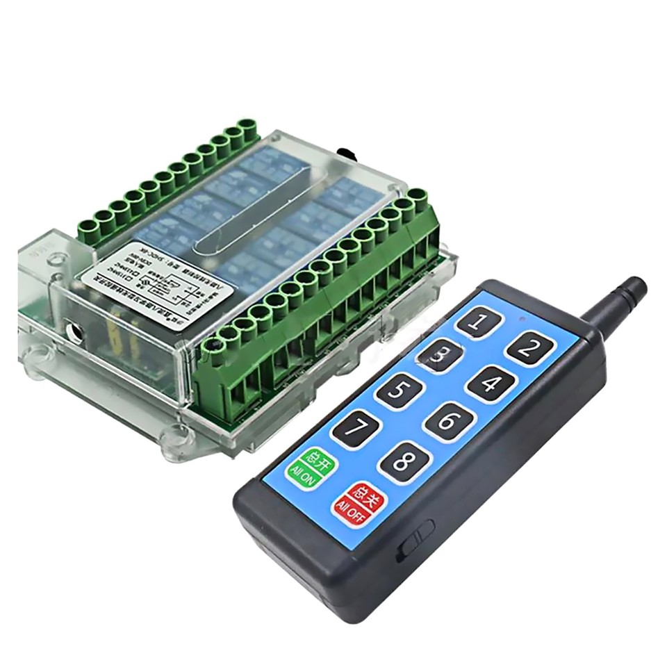 433MHz 8-Channel Wireless RF Remote Control Switch Relay Module DC8-86V ...