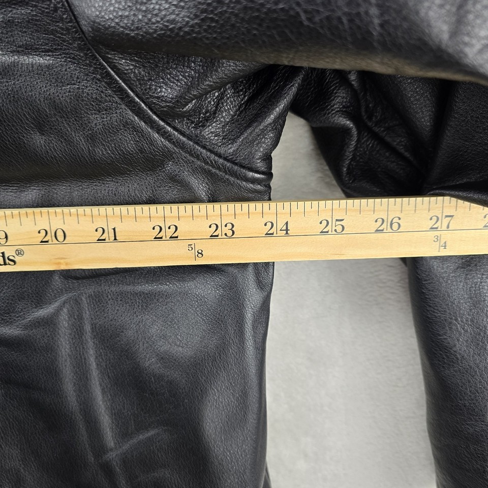 Vintage Dockers Leather Jacket Mens Medium Black Long Button Front | eBay