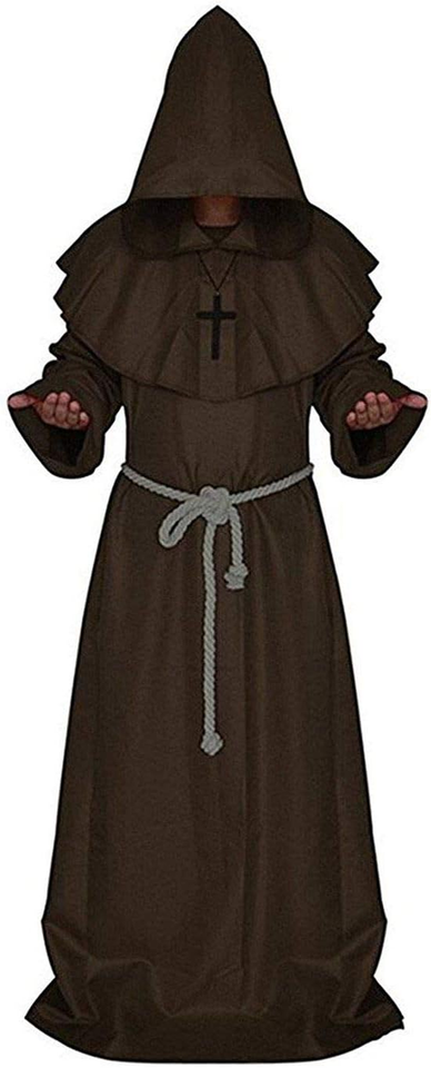 Friar Medieval Hooded Monk Renaissance Priest Robe Costume Cosplay | eBay