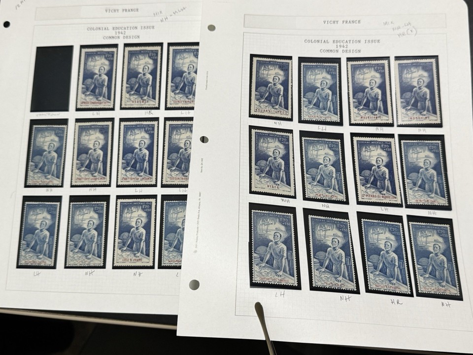 FRANCE - FRENCH COLONIES Stamps Collection Vichy Issues Lot 137 stamps ...