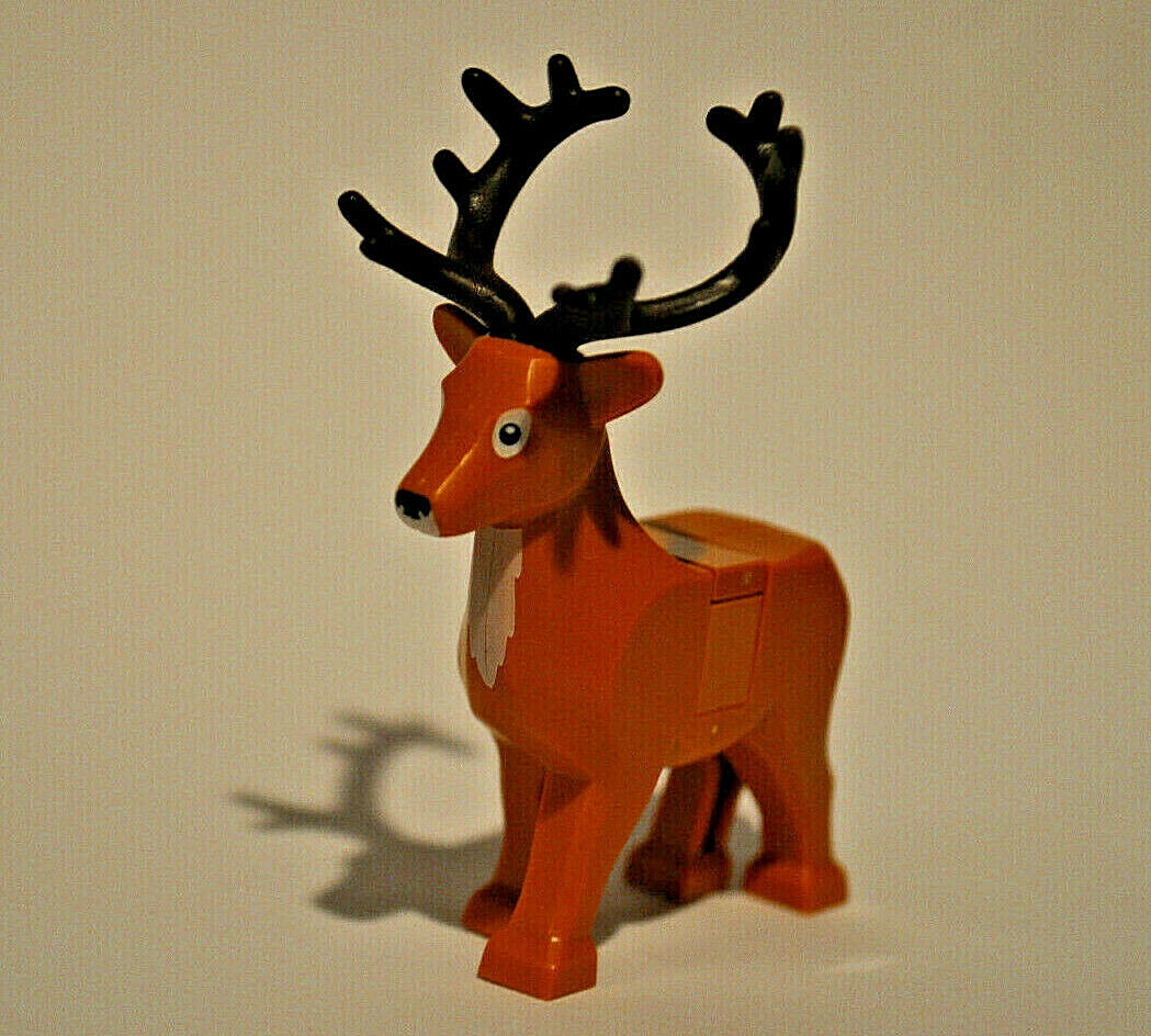 LEGO - 1X DEER WITH DARK BROWN ANTLERS/REINDEER/STAG/ANIMAL/FOREST ...