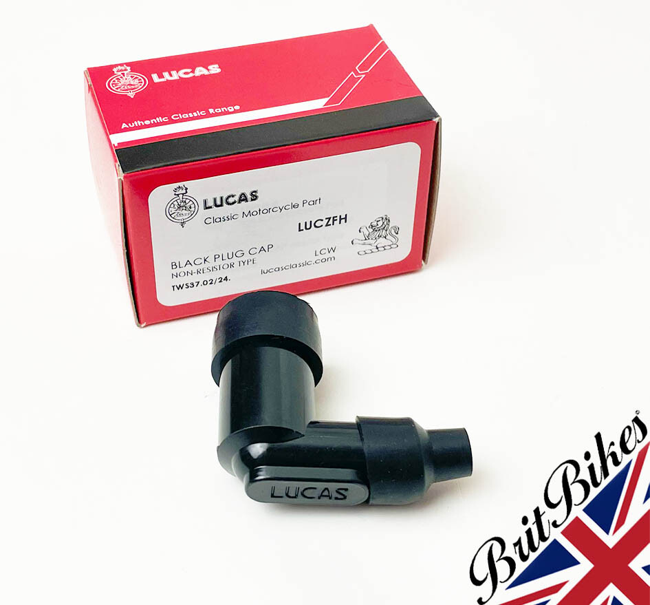 LUCAS LZFH BLACK SPARK PLUG CAP NON RESISTOR TYPE - BSA NORTON TRIUMPH ...
