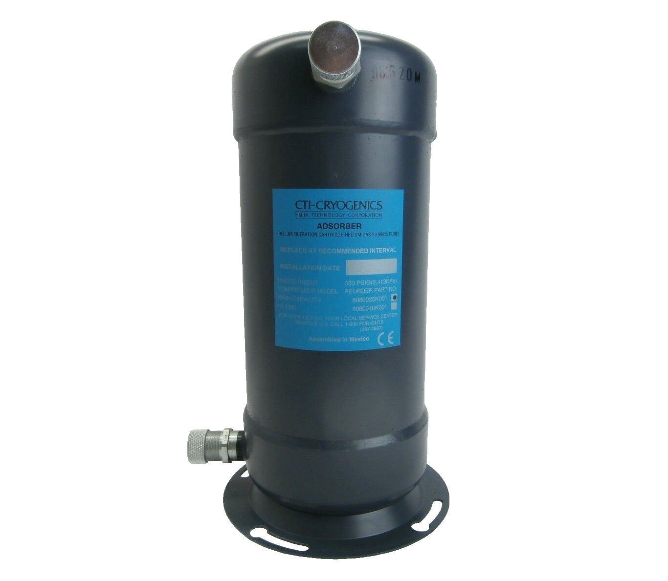 CTI-Cryogenics 8080040K001 Adsorber Helium Filtration Cartridge IS-1000 ...