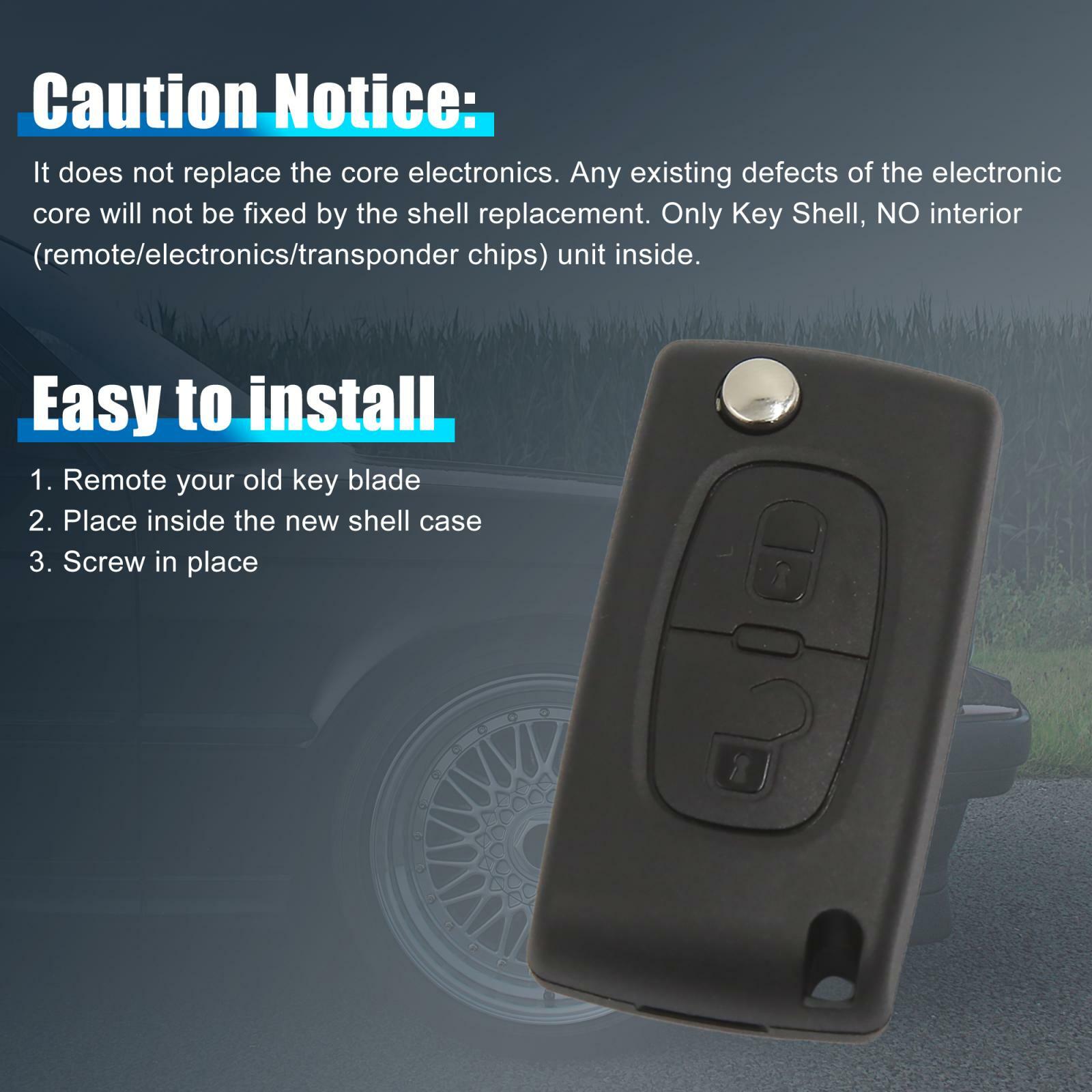 Car Replacement Remote Key Fob Shell Case for Citreon C2 C3 2 Key ...