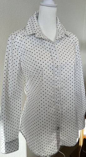 Nordstrom 1901 Polka Dot Long Sleeve Blouse Size S White With Blue Dots ...