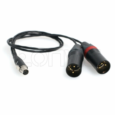 Sennheiser Zaxcom QRX Receiver TA5F Line Audio Cable to Dual XLR 3 Pin ...