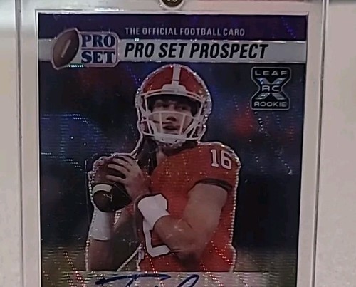 2021 Leaf Pro Set TREVOR LAWRENCE RC Prospect Auto /35 PURPLE WAVE Jags ...