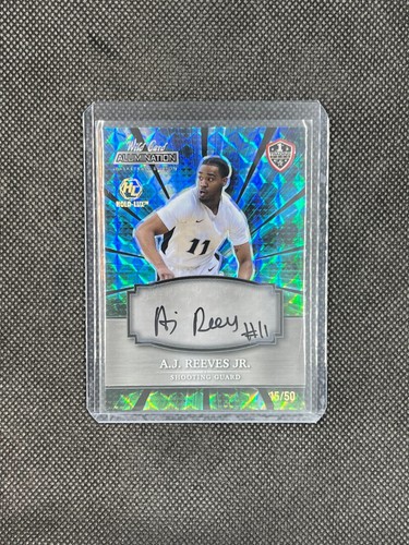 RARE ROOKIE CARD!! A.J. REEVES JR - WILD CARD ALUMINATION - AUTO - #'d ...