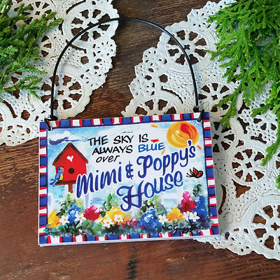 MiMi Poppy * Mini Wood Sign Gift Ornament Mi Mi All Relatives NEW USA ...