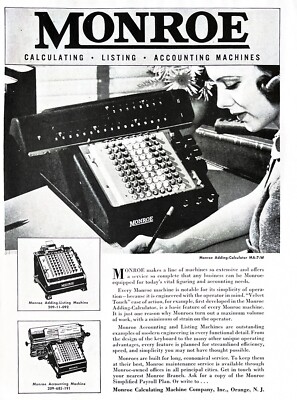 1945 ADDING MACHINE Vintage Print Ad Monroe Calculating Accounting ...