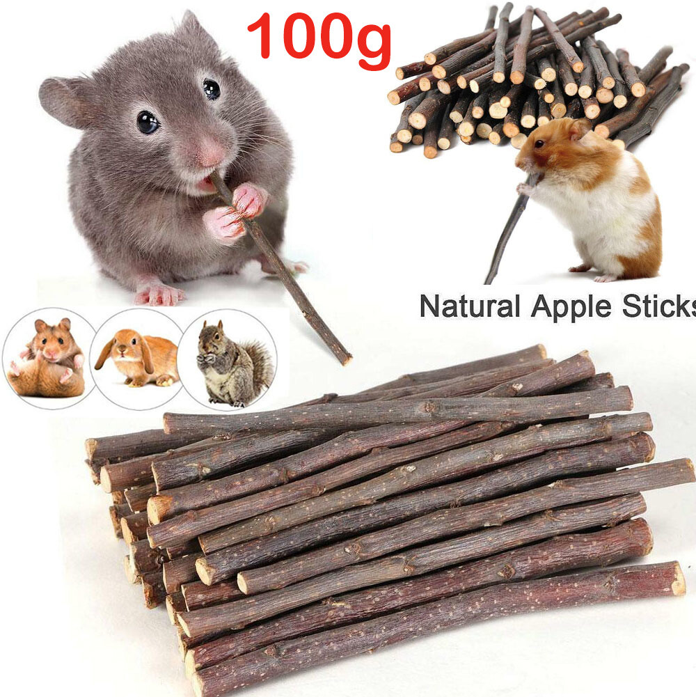 100g Apple Wood Chew Sticks Twigs for Small Pets Rabbit Hamster Guinea ...