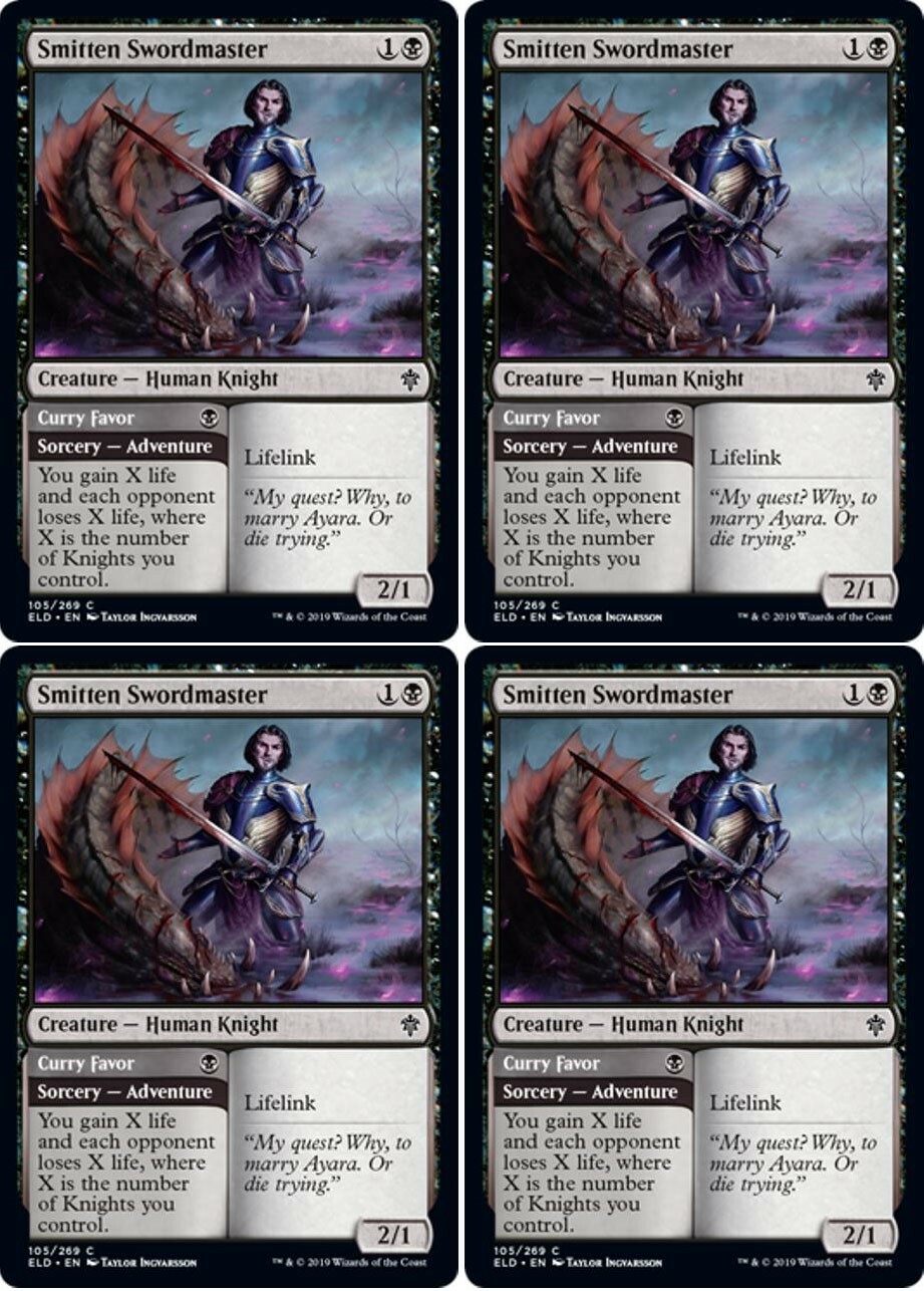 MTG - 4x SMITTEN SWORDMASTER - Throne of Eldraine (C) | eBay