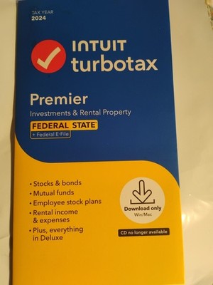 Turbotax 2024 Premier Download Code Federal + State Sealed | eBay