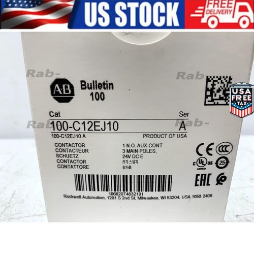 Allen Bradley 100-C12EJ10 Contactor 24VDC 3 Pole 12 Amp New 100C12EJ10 ...