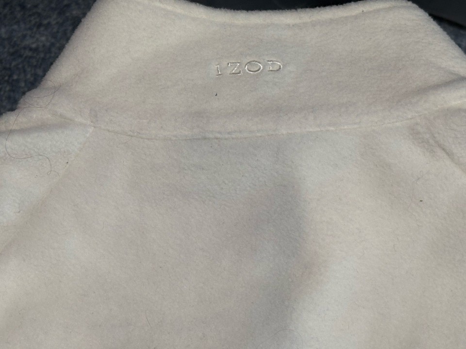 Izod Women’s Fleece Quarter Zip Pullover Ivory Large New | eBay
