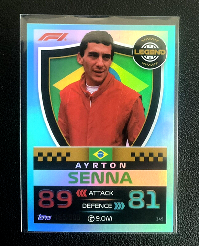 AYRTON SENNA *UK Version* 2023 Topps Turbo Attax Formula 1 F1 Cyan Blue ...