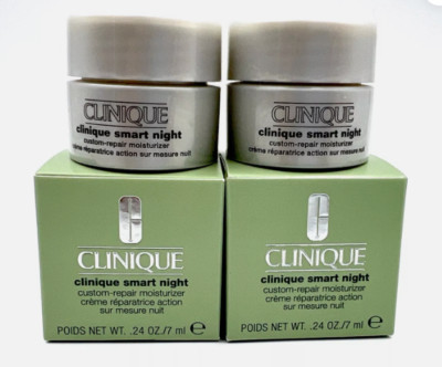 Boxed! 2 of Clinique Smart Night Custom Repair Moisturizer 0.24 oz*2=0 ...