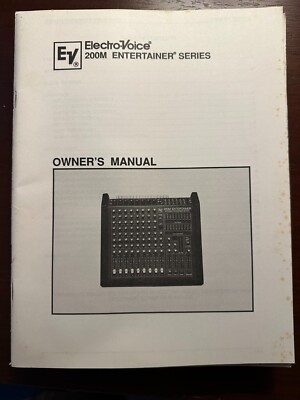 EV Electro Voice 200M Entertainment Series Service Manual | eBay