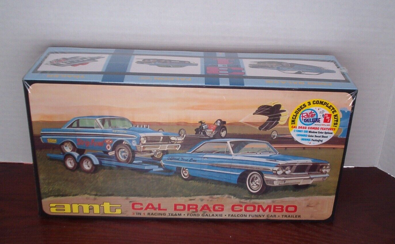 AMT 1:25 scale Cal Drag Combo Ford Galaxie, Falcon Drag Car, Car Hauler ...
