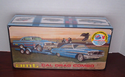 AMT 1:25 scale Cal Drag Combo Ford Galaxie, Falcon Drag Car, Car Hauler ...