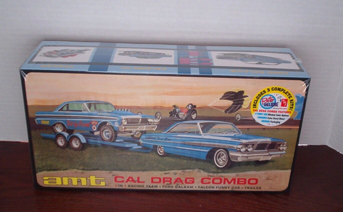 AMT 1:25 scale Cal Drag Combo Ford Galaxie, Falcon Drag Car, Car Hauler ...