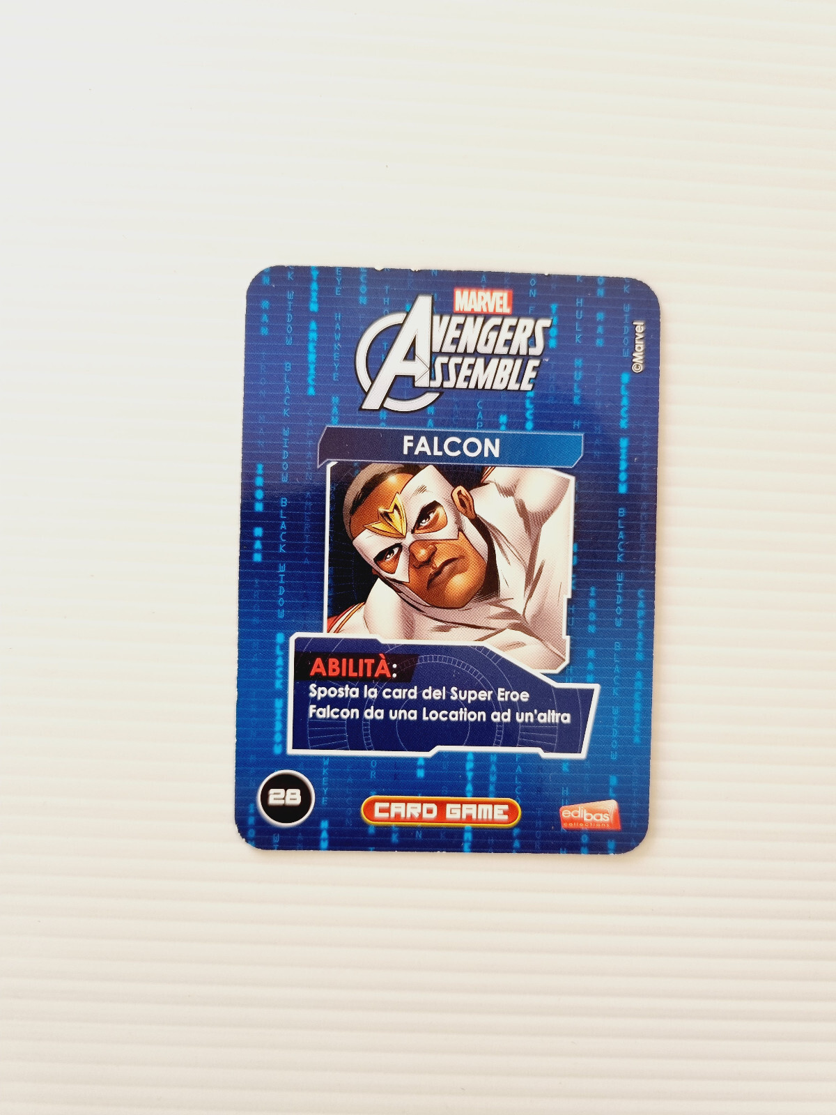Falcon Edibas Card Game N.28 Marvel Avengers Assemble Lamincards Card ...