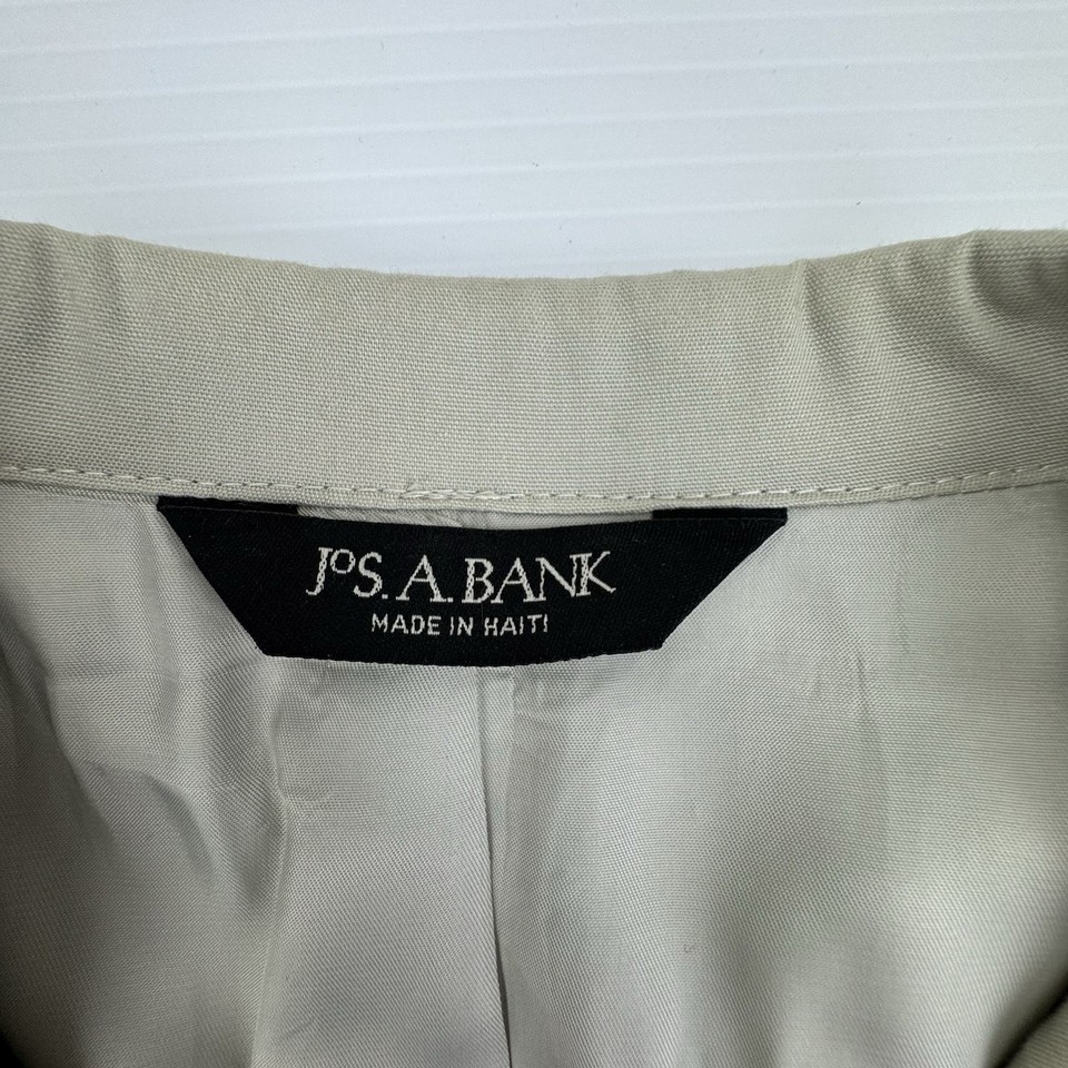 JoS A BANK Mens Suit Jacket Blazer 41L Cotton Blend Light Beige Sport ...