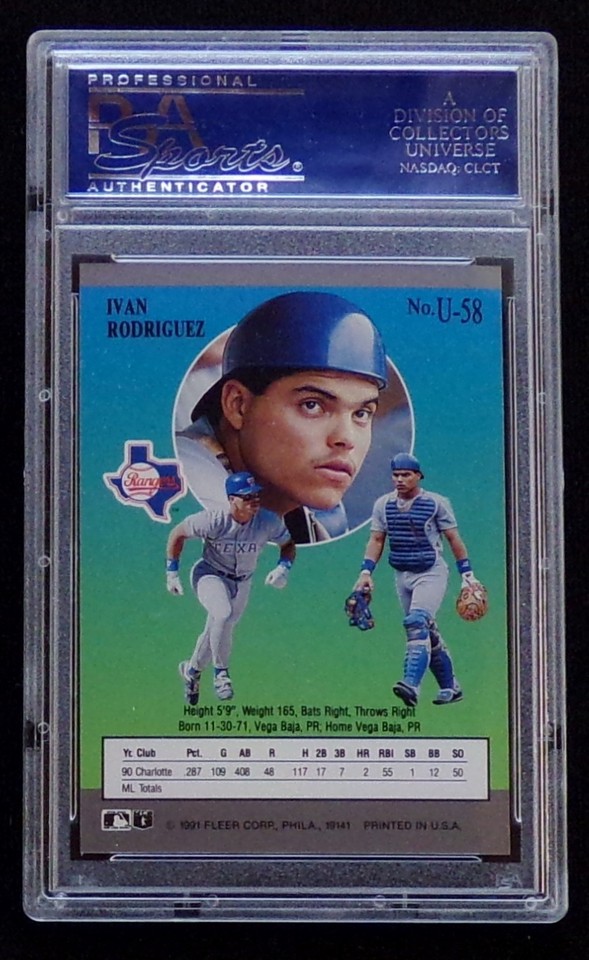 1991 ULTRA UPDATE IVAN RODRIGUEZ #58 ROOKIE CARD PSA 10 ** GEM-MT ** | eBay