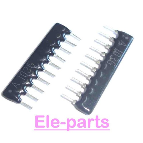50 PCS A10-103G SIP10 A10-103 10K ohm 9 Commoned Resistor Network Array ...