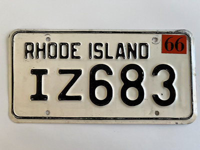 1966 Rhode Island License Plate Natural Sticker Original Paint still ...