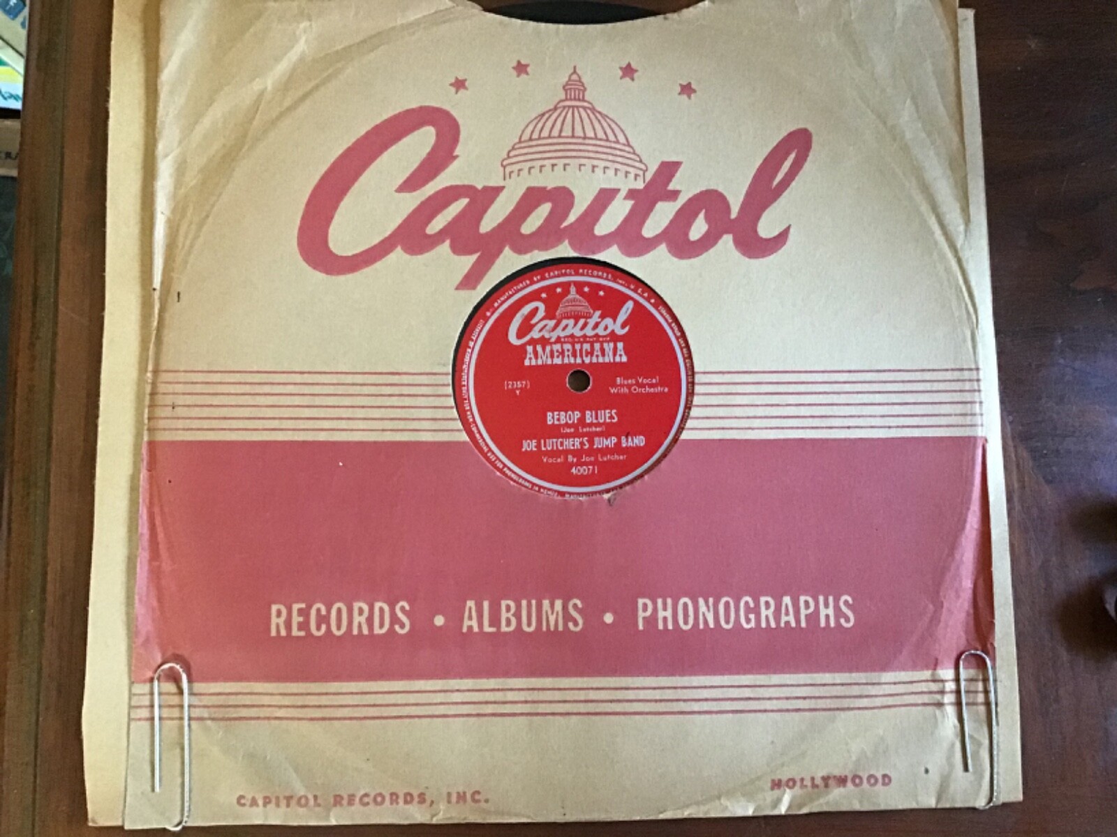 78 "BEBOP BLUES/SHUFFLE WOOGIE"-JOE LUTCHER'S JUMP BAND-1947 | eBay